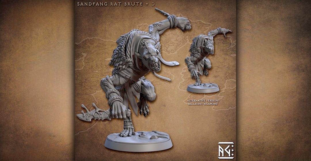 SKAVEN RATKIN Rogue "brute D" | 8K 3D Print | Dungeons and Dragons ...