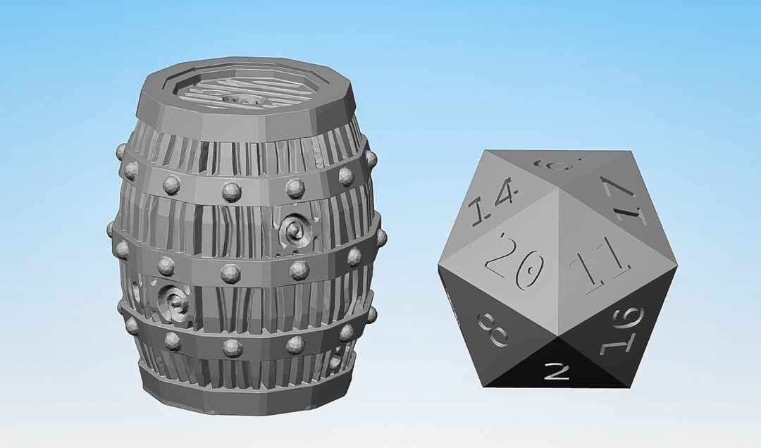 Barrel With Decals Clutter Terrain Props Dungeons and Dragons Dnd ...