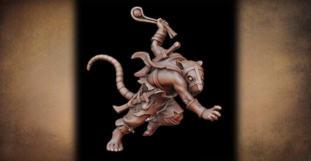 Ratfolk Skaven nightrunner 12K 3D Print Resin Dungeons and Dragons ...