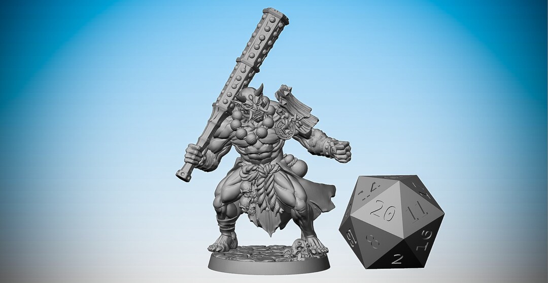 ONI GRUNT kanabo Dungeons and Dragons Dnd Pathfinder Tabletop RPG Hero ...