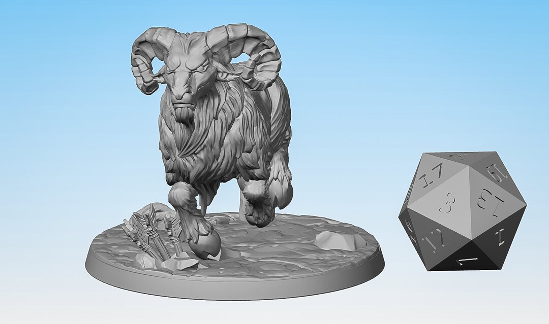 GIANT RAM B Dungeons and Dragons Dnd Pathfinder Tabletop RPAG Hero Size ...