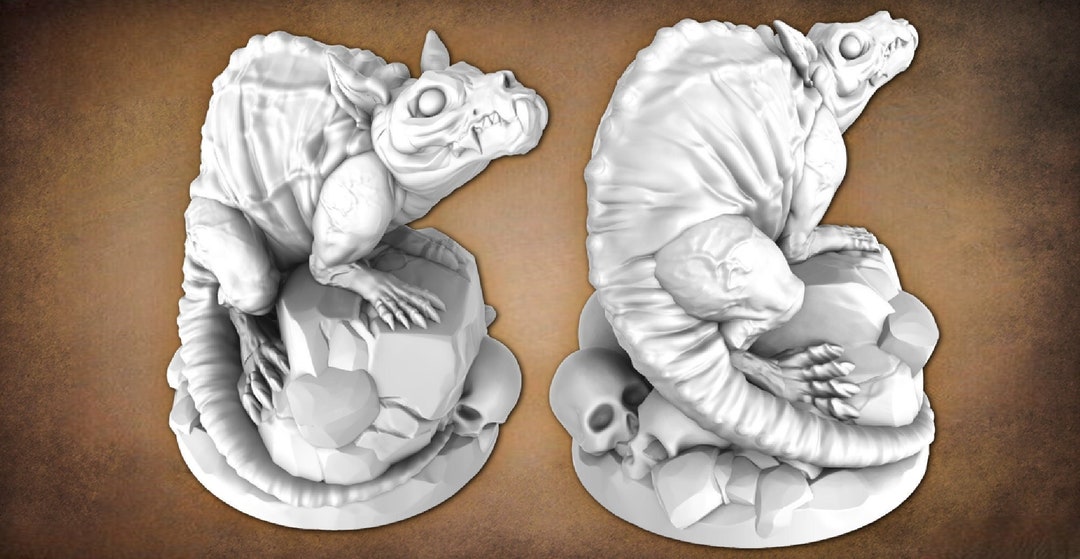 GIANT RAT 8K 3D Print Dungeons and Dragons DnD Pathfinder Tabletop Hero ...