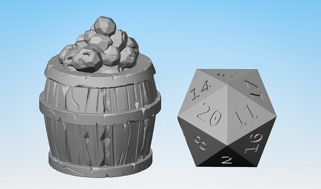 Barrel With Cannon Balls Clutter Terrain Props Dungeons and Dragons Dnd ...