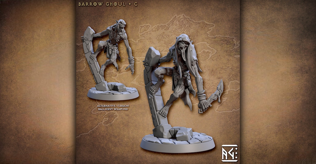 Ghoul barrow Ghoul C 8K 3D Print Dungeons and Dragons Dnd Pathfinder ...