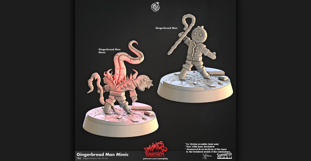 MIMIC gingerbread Man 12K Dnd Wargaming Dungeons and Dragons Pathfinder ...