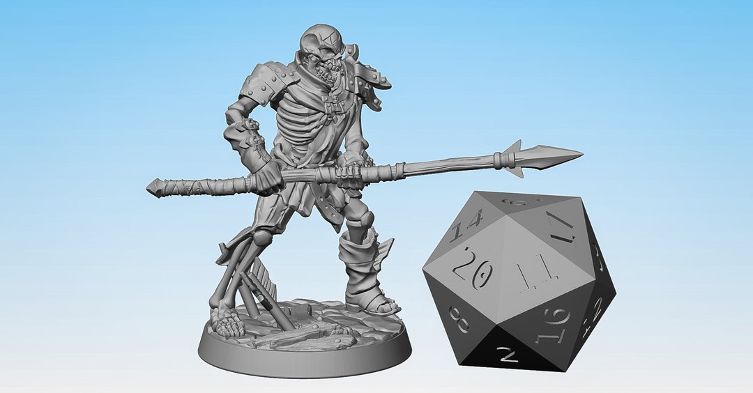 SKELETON FIGHTER old Burg longspear Dungeons and Dragons Dnd Pathfinder ...