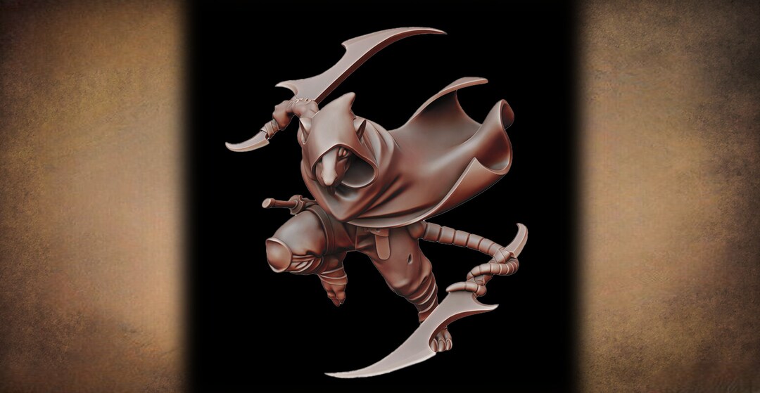 Ratfolk Skaven "assassin" | 12K 3D Print | Resin | Dungeons and Dragons ...