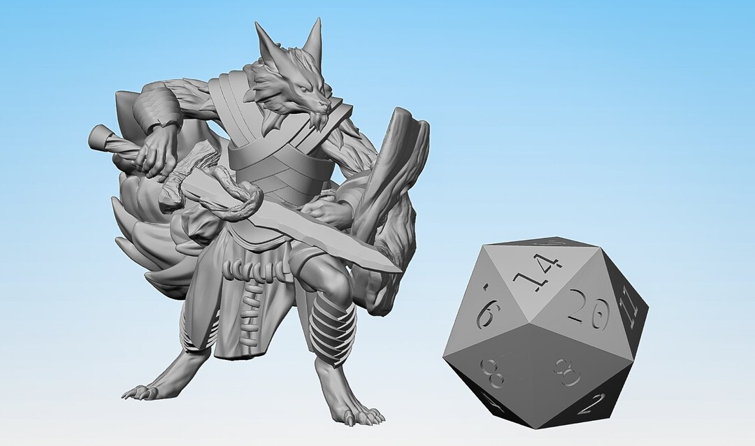 FOXKIN B fighter KITSUNE Dungeons and Dragons Dnd Pathfinder Tabletop ...