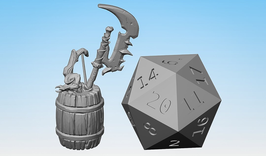 Barrel With Weapons dark Carriage Barrel Clutter Terrain Props Dungeons ...