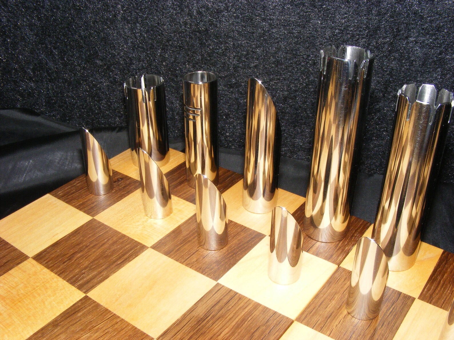 Foldable Stainless Steel Chess Set with Wooden Chessboard/box. | Etsy