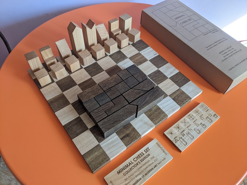 Collector's Minimal Chess Set. Handmade. Lanier Graham | Etsy