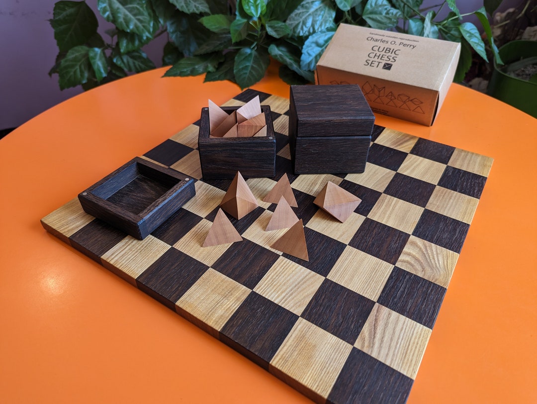 Cubic Chess Set by Charles O. Perry. Handmade Wooden Reproduction - Etsy