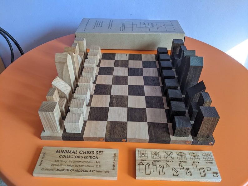 Collector's Minimal Chess Set. Handmade. Lanier Graham | Etsy