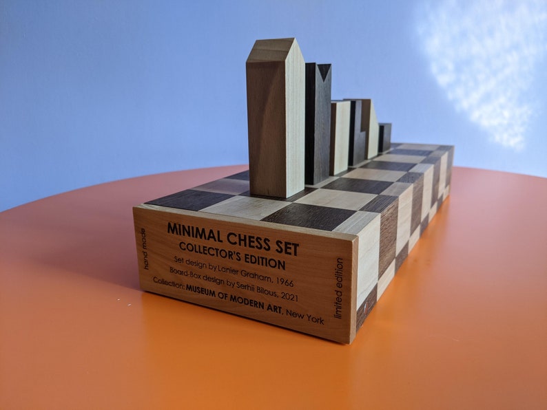 Collector's Minimal Chess Set. Handmade. Lanier Graham | Etsy