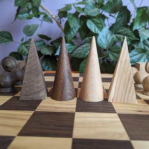 Handmade Wood Abstract Geometric Chess Set - Etsy