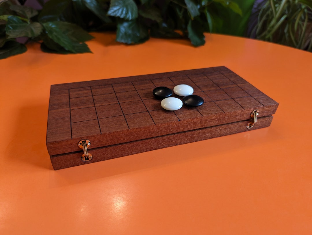 Compact Foldable 9x9 Game Go Set. Hand Carved Solid Sapele Wood Goban ...