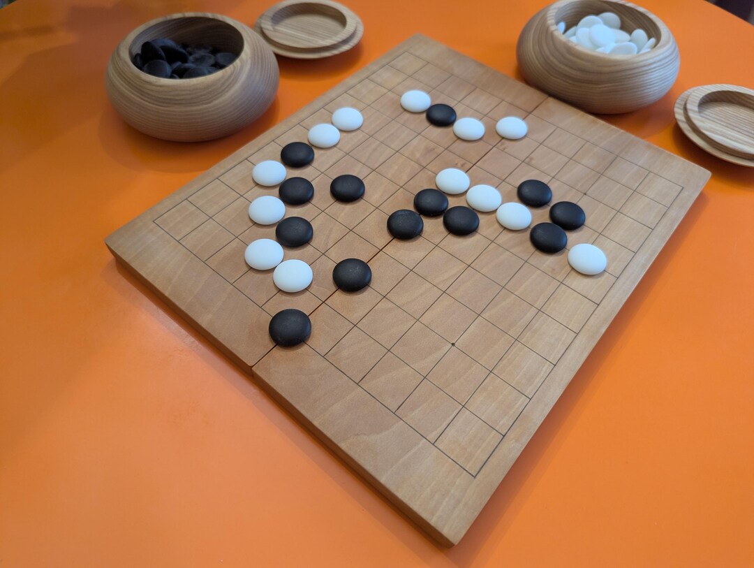 11x11 Game Go Set. Foldable Thin Pear Wood Goban - Etsy