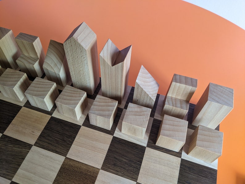 Collector's Minimal Chess Set. Handmade. Lanier Graham | Etsy