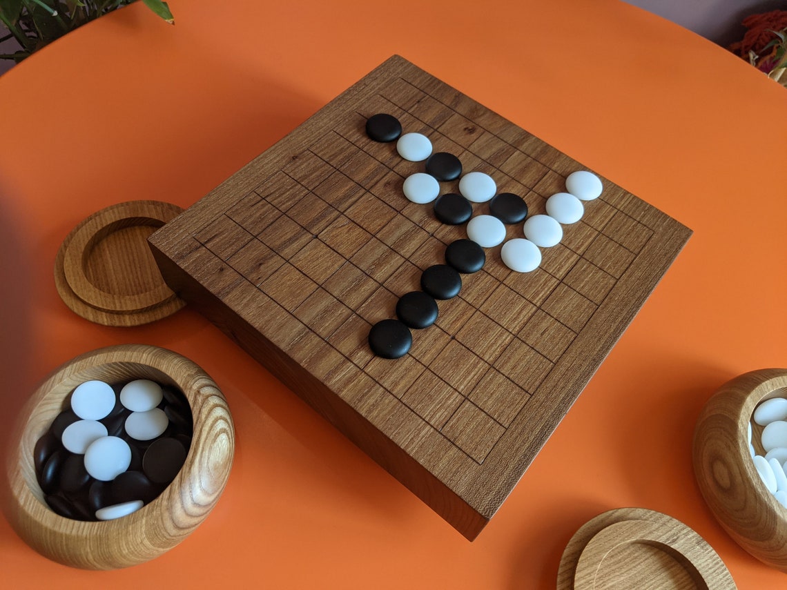 Goban 9x9 Solid Elm Hand Carved Game Go Board - Etsy Canada