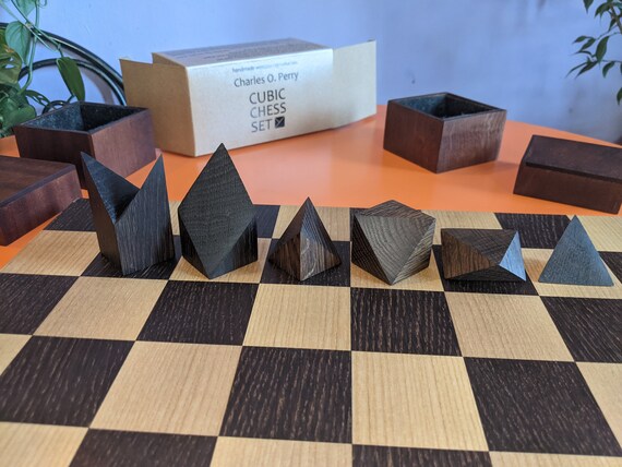 Cubic Chess Set by Charles O. Perry. Handmade Wooden - Etsy