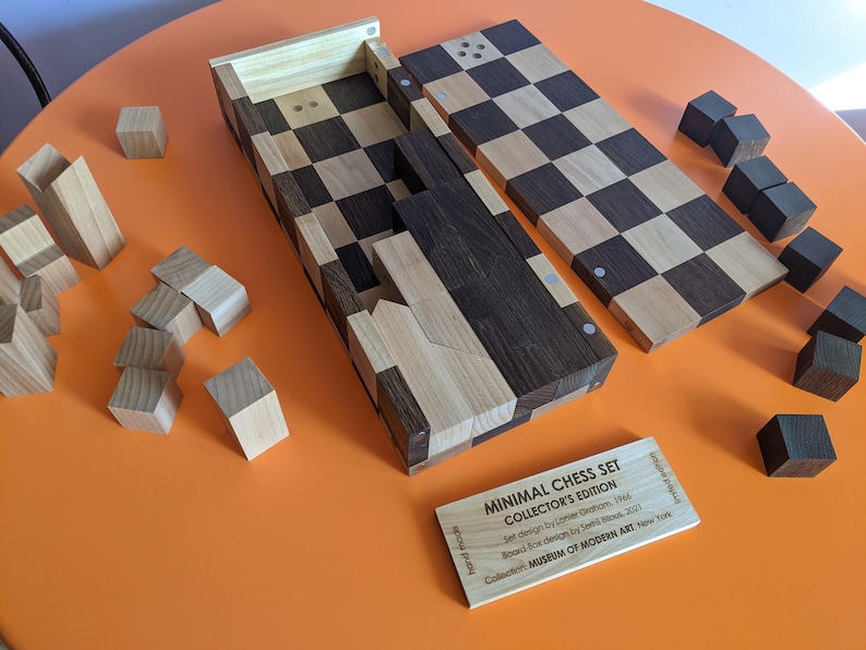 Collector's Minimal Chess Set. Handmade. Lanier Graham | Etsy