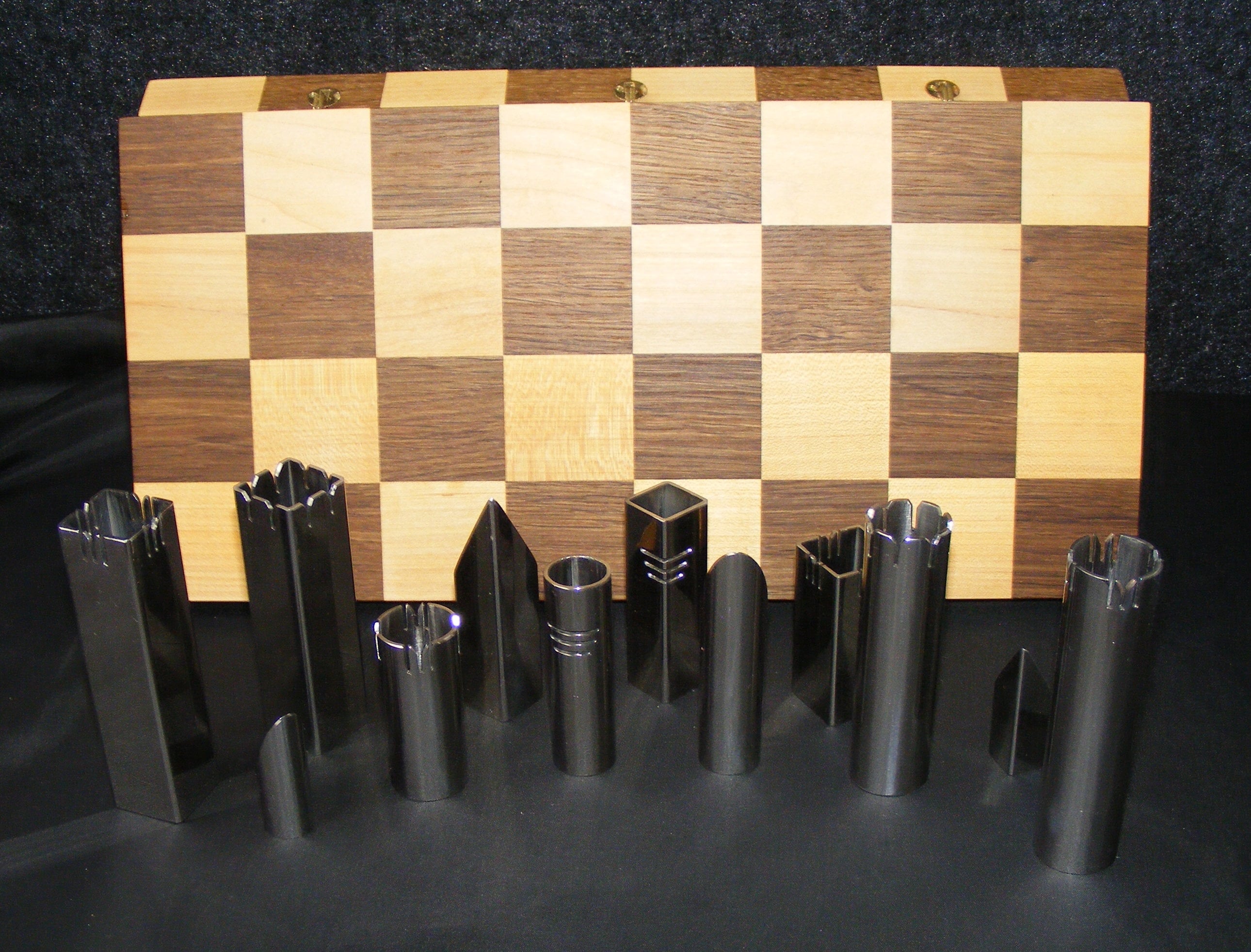 Foldable Stainless Steel Chess Set with Wooden Chessboard/box. | Etsy