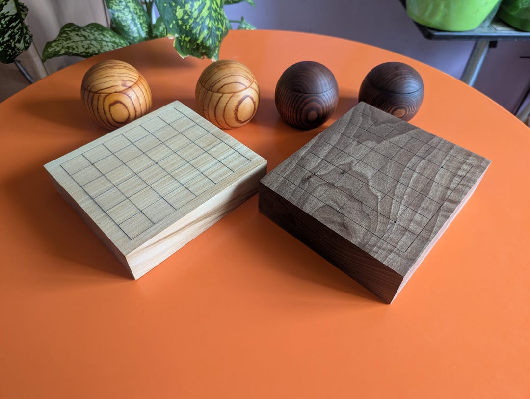 7x7 and 5x5 Solid Hardwood Hand Carved Game Go Board. Mini Goban - Etsy
