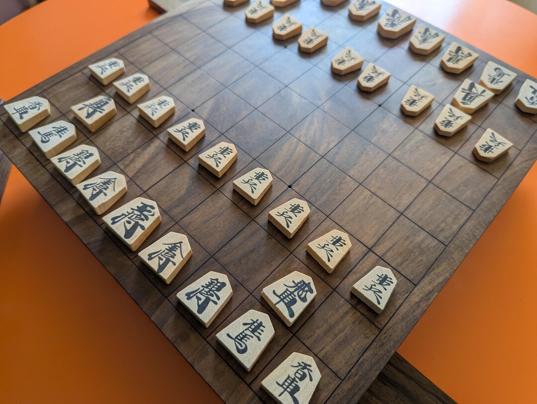 Handmade Solid Walnut Shogi Game Set - Etsy
