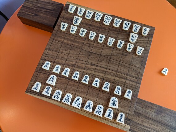 Handmade Solid Walnut Shogi Game Set - Etsy
