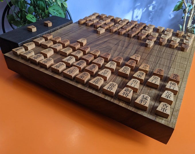Chu Shogi Game Set. Handmade Solid Walnut Middle Shogi. - Etsy