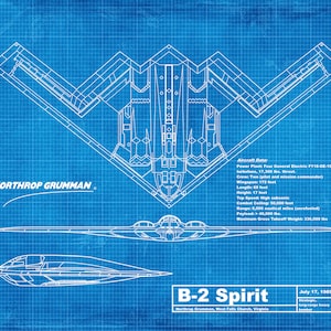 B-2 SPIRIT Stealth Bomber Blueprint - Download and Print Yourself ...
