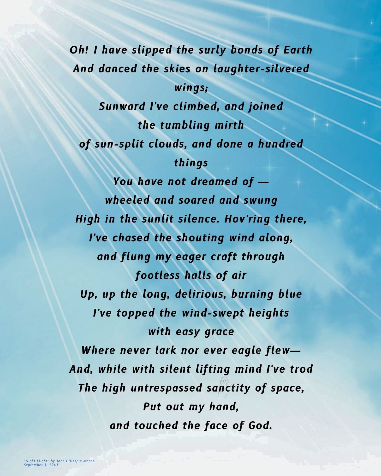 High Flight Poem - by Magee - INSTANT DOWNLOAD, Printable Item - Etsy