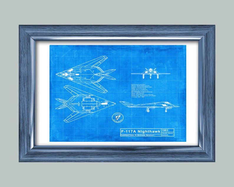 F-117A Nighthawk Stealth Fighter Blueprint INSTANT DOWNLOAD Print It ...
