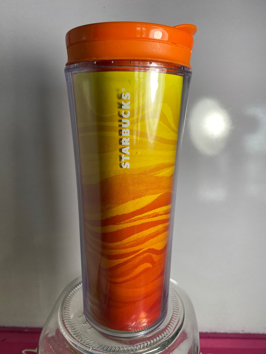 Starbucks Hawaii Lava Flow Orange Red Acrylic Tumbler Travel Coffee Cup ...
