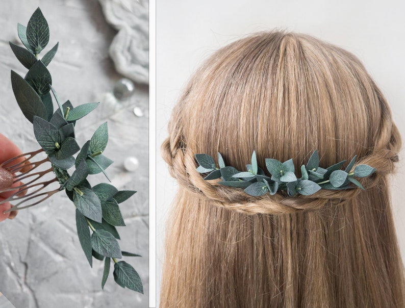 Wedding Eucalyptus Hair Comb Greenery Piece Bridal Headpiece - Etsy
