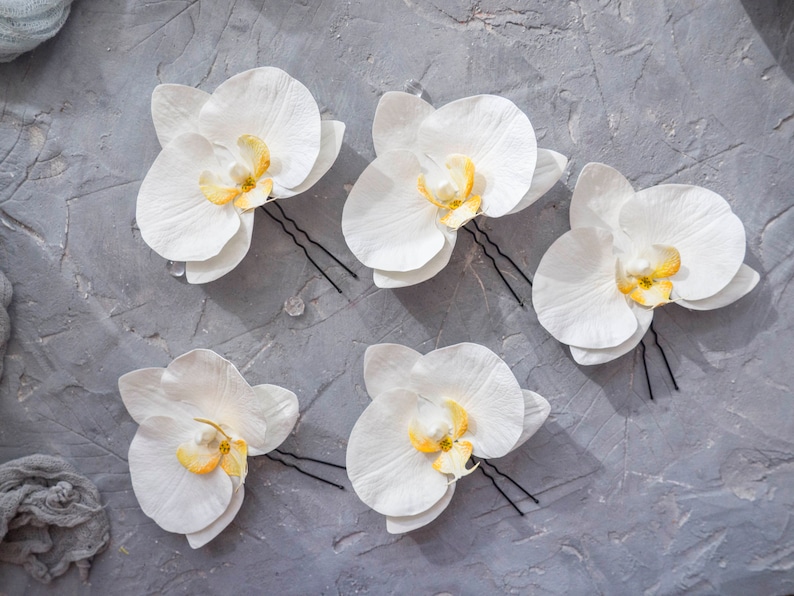 Tropical Flower, Beach Orchid Floral Hair Piece (clip, Pins) - Etsy