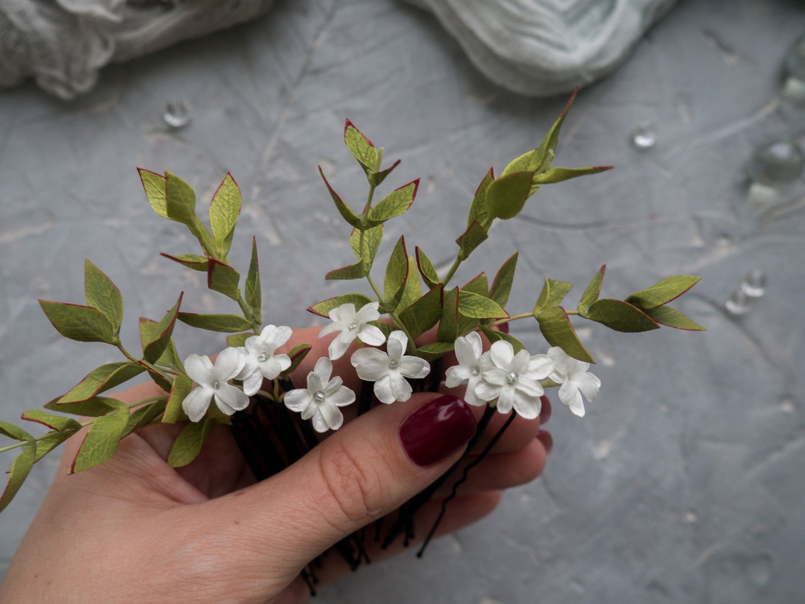 Greenery Flower Bobby Pins Wedding Hair Eucalyptus - Etsy