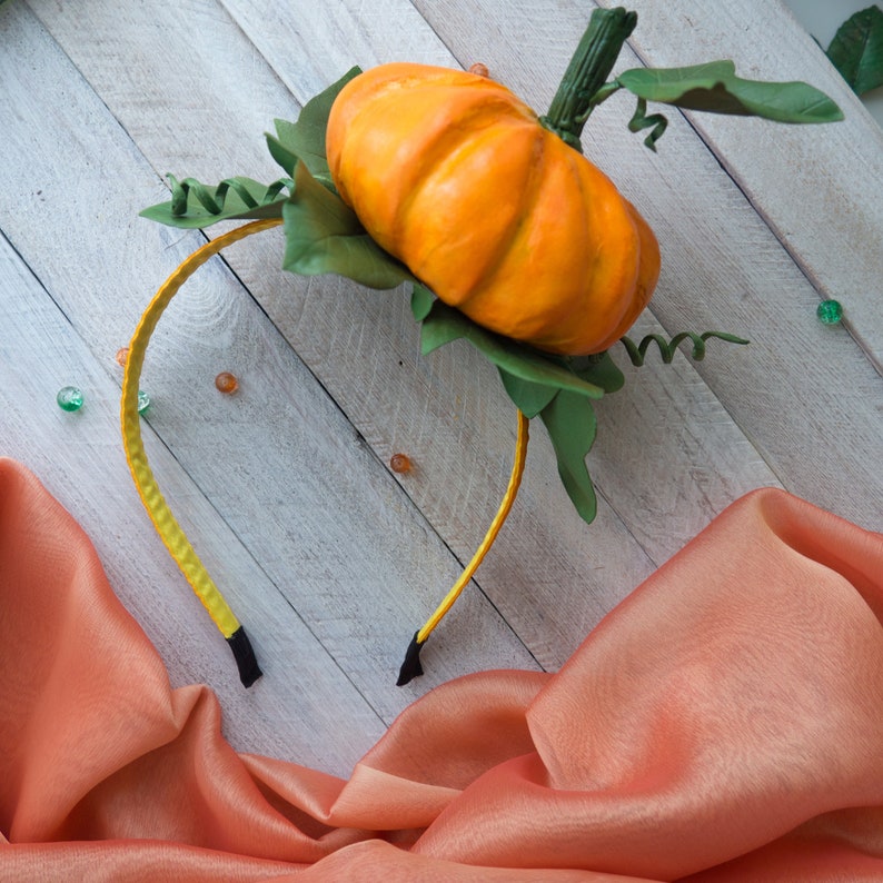 Halloween pumpkin headband fascinator queen accessory | Etsy