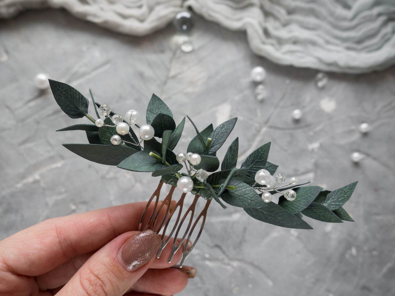 Wedding Eucalyptus Hair Comb Greenery Piece Bridal Headpiece - Etsy