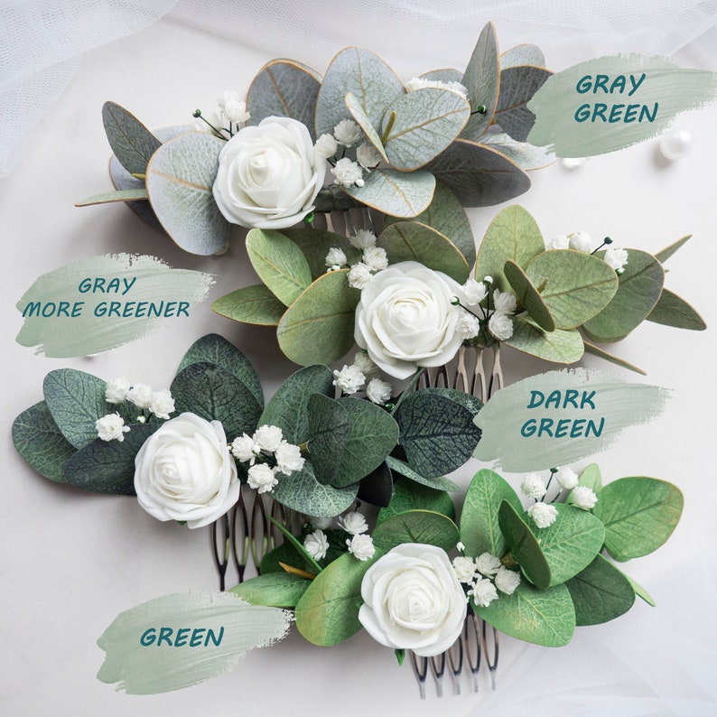 Braut Haarteil Eukalyptus Hochzeit Haarclip Blumen Braut - Etsy.de
