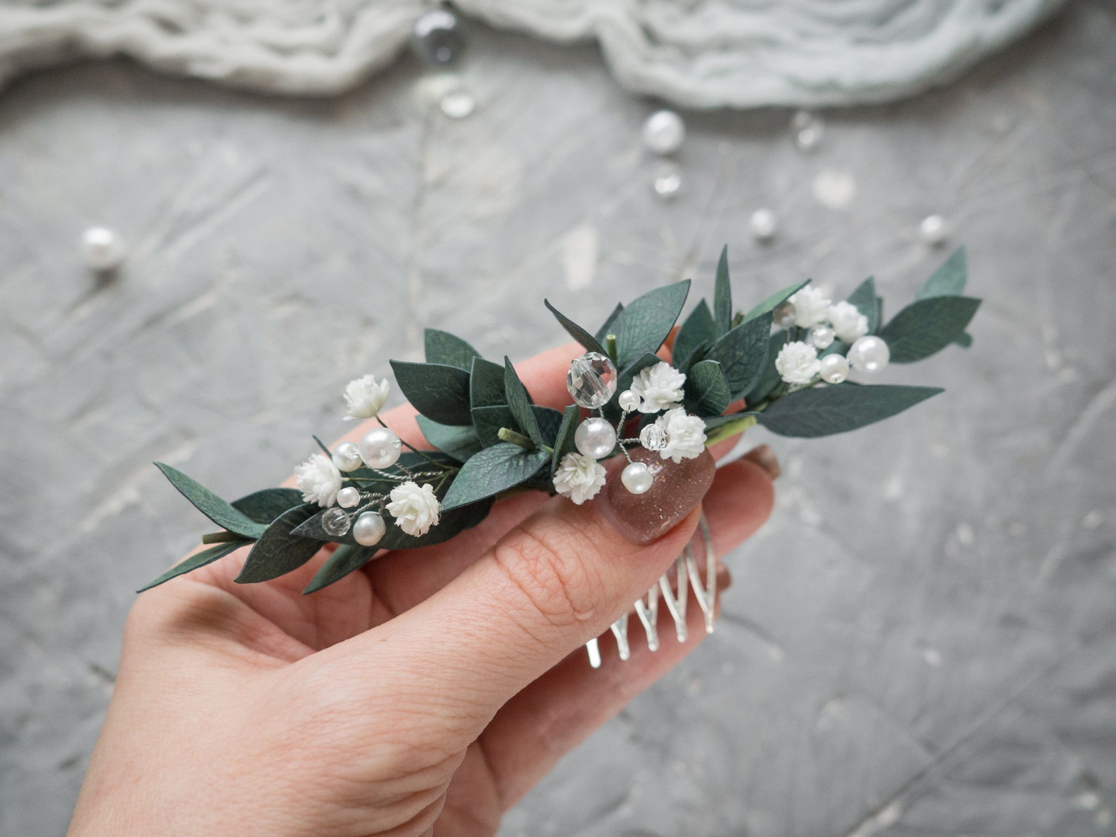 Eucalyptus Leaf Headpiece Greenery Hair Comb Wedding Piece - Etsy