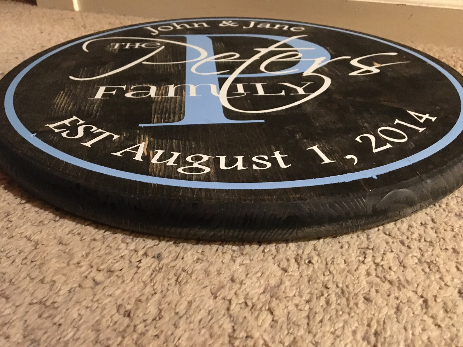 Personalized Round Monogram Wood Sign - Custom Made - Etsy