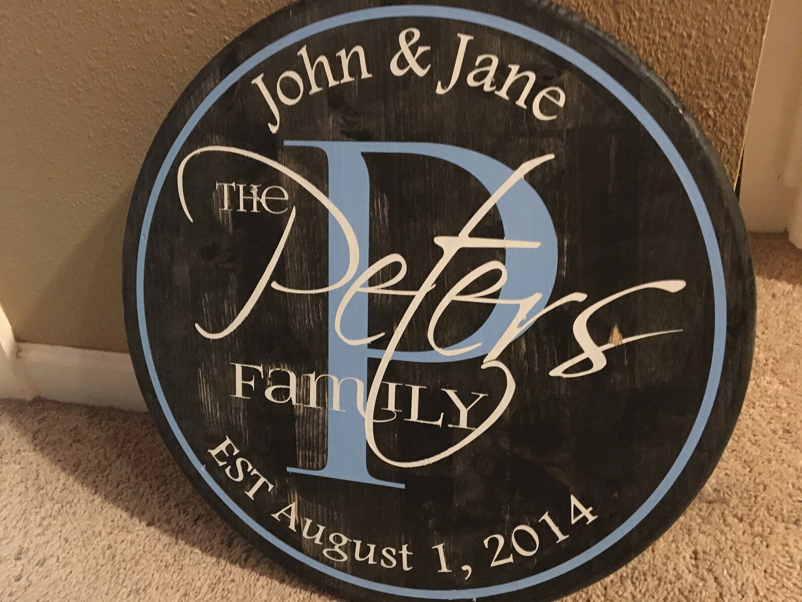 Personalized Round Monogram Wood Sign - Custom Made - Etsy