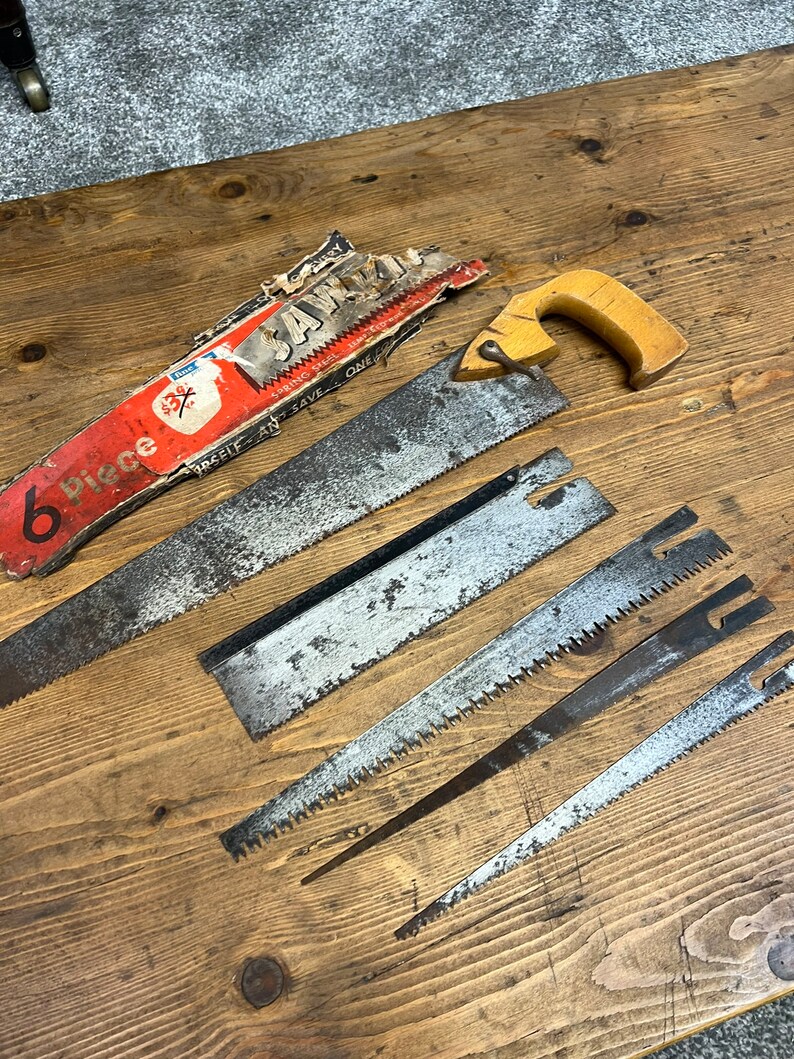 Vintage 6 Piece Interchangeable Blade Hand Saw Kit Retro Old School - Etsy