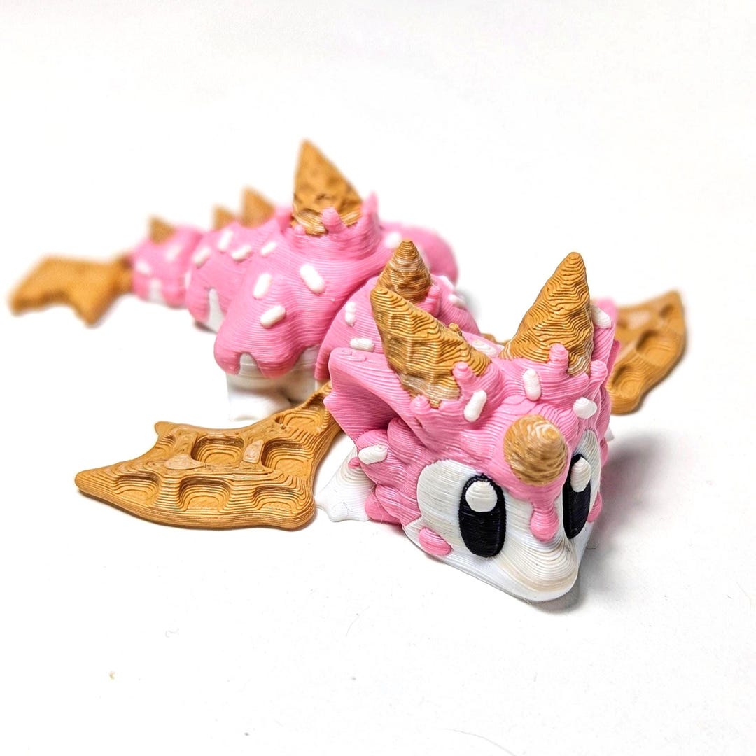 Strawberry Ice Cream Dragon, Sugar Rush Dragon, 3DGOB Tiny Dragon, 3D ...