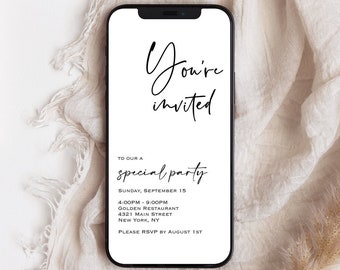 Modern Business Text Message Invitation Template, Electronic ...