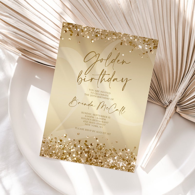 Golden Invitation - Etsy