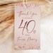 Rose Gold Forty 40th Birthday Favor Tag, Printable Thank You Tag ...