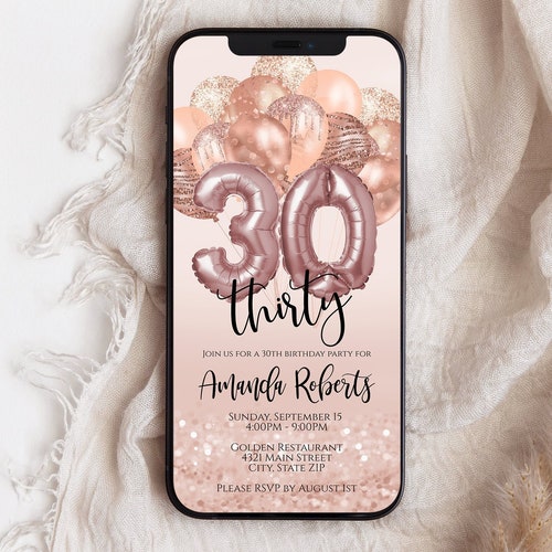 30th Birthday Text Invitation Template Editable Birthday Text - Etsy