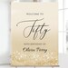 Printable Gold 50th Fifty Birthday Party Welcome Sign, Editable ...